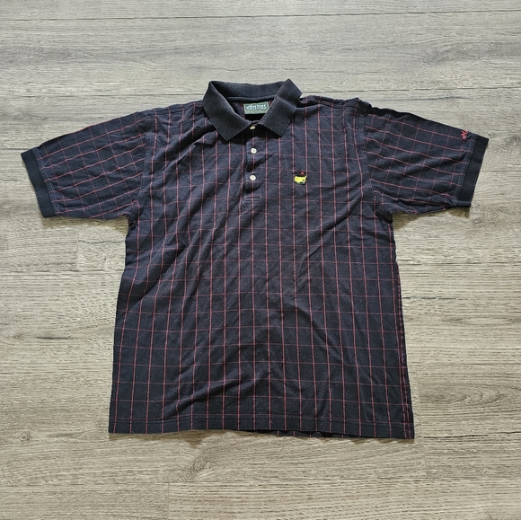 Masters | Shirts | Vintage The Masters Golf Polo Shirt Black Red Mens ...